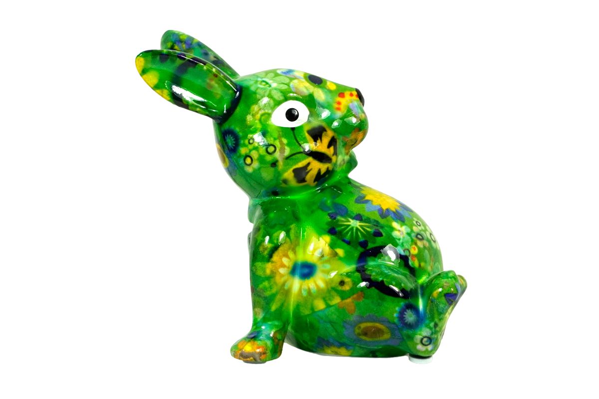 Pomme Pidou Money Bank Spardose Petit Hase Osterhase Billie Grün Flower ...